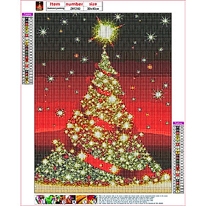 EKOVCO Didmond Painting Kits for Adults, DIY 5D Diamond Art Christmas Tree Picture, Full Drill Reinhstone Stocking Stuffers Christmas Gift for Women Kids Grils Friends Home Wall Decor 12x16 inch