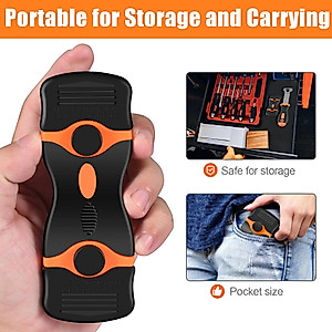 NECAMOCU 3 Pack Razor Blade Scraper, Premium Cleaning Scraper Tool with 60 PCS Metal & Plastic Razor Blades, Multi-Purpose Glass Scraper for Windows, Sticker, Decals, Cooktop, Paint Removal (Orange)