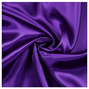 MDS Pack of 5 Yard Charmeuse Bridal Solid Satin Fabric for Merry Christmas Xmas New Year Party Home Decorations Dress DIY Crafts Costumes Apparel Drapery Silky Satin 44" Wide -Cadbury Purple