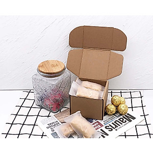 4x4x3 inch Shipping Boxes Pack of 25，Livejun Brown Corrugated Cardboard Box Mailer Boxes for Packaging Small Business Shipping，Boxes for Birthday Wedding Party Gift Giving (4 x 4 x 3)