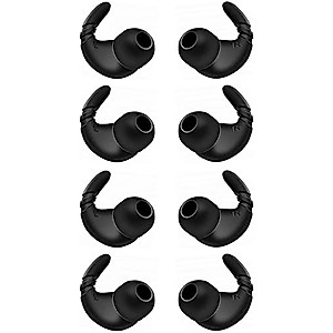 Rqker Sport Ear Tips with Hook Compatible with Beats Studio Buds, 4 Pairs Soft Silicone Anti Slip Anti Lost Ear Tips Earhook Sport Eartips Hook Compatible with Beats Studio Buds, 4 Pairs Black