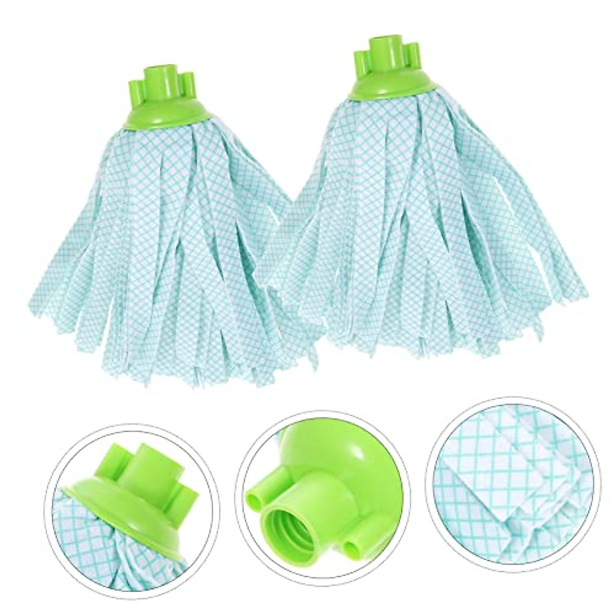 Cabilock 2pcs Mop Replacement Head Mop Heads Commercial Floor Cleaning Tool Wet Mop Head Refill Floor Mop Heads Reusable Mopping Head Cleaning Mops Practical Mop Cloth Wet and Dry