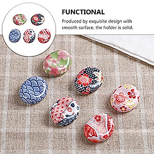 6pcs Chopstick Rest Chopsticks Holder Tableware Holder Japanese Chopsticks Mini Chopsticks Rest Rack Spoon Stand Home Chopsticks Rack Mini Chopstick Stand Cherry Blossoms