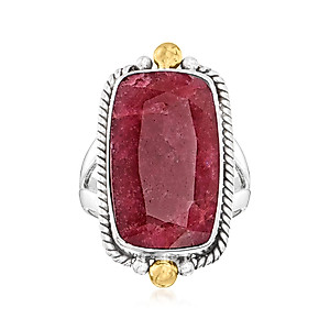 Ross-Simons 9.50 Carat Ruby Ring in Sterling Silver With 18kt Gold Over Sterling. Size 7