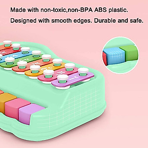 Oprala 2 in 1 Baby Piano Xylophone for Toddlers 1-3 Years Old, 8 Multicolored Key Keyboard Baby Xylophone Piano, Preschool Educational Musical Learning Instruments Toy for Baby Kids Girls Boys