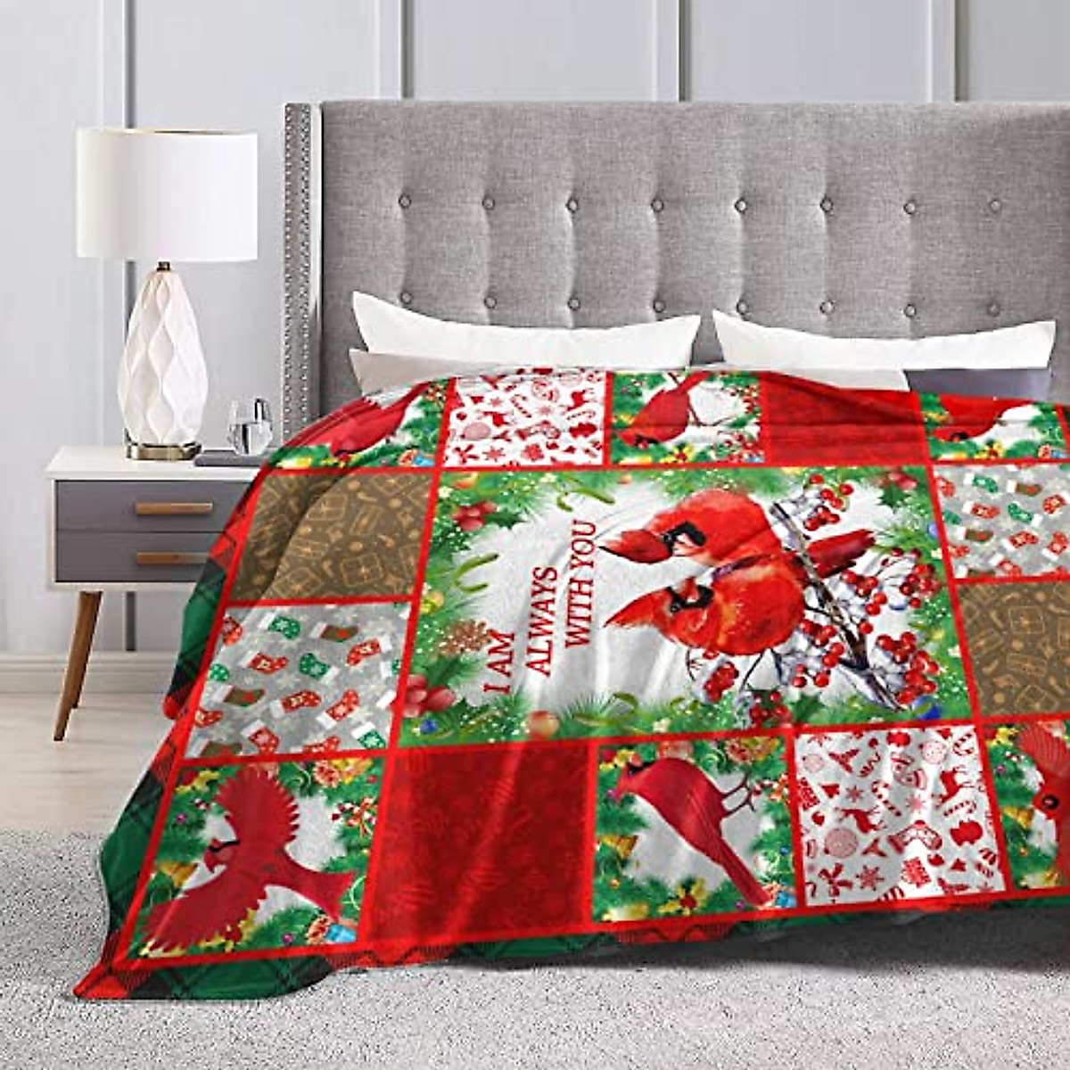 Cardinal Bird Gift Cardinal Throw Blanket(50"X40") Lightweight Flannel Fleece Blanket for Couch Bed Sofa Travelling Camping for Kids Adults