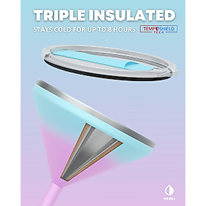 Hemli Insulated Martini Tumbler with Lid, Outdoor Martini Glass, Unbreakable Martini Tumbler, Stainless Steel - 8 oz