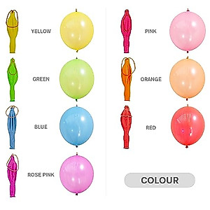Neon Punch Balloons Punching Balloons, 30 Pcs, Heavy Duty Balloons Party Favors for Kids, Punching Balloons with Rubber Bands Handle, Kids Outdoor Toys, Birthday Decorations Party Favors