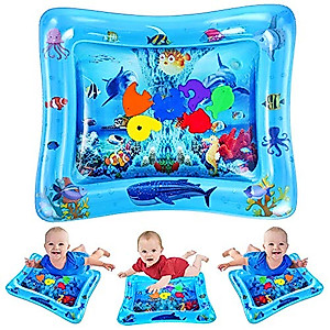 VATOS Tummy Time Baby Water Play Mat Toys for 3 6 9 Months Newborn Infant&Toddlers, Inflatable Sensory Toys Gifts for Boy Girl| BPA Free Infant Early Development Activity Centers