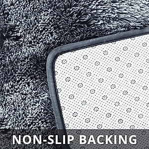 ROCYJULIN Area Rug 5x7 for Bedroom, Fluffy 5x7 Area Rugs for Living Room, Ultra Soft 5x7 Rug Non-Slip Shag Fuzzy Rug for Nursery, Kids, Girls, Boys, Grey