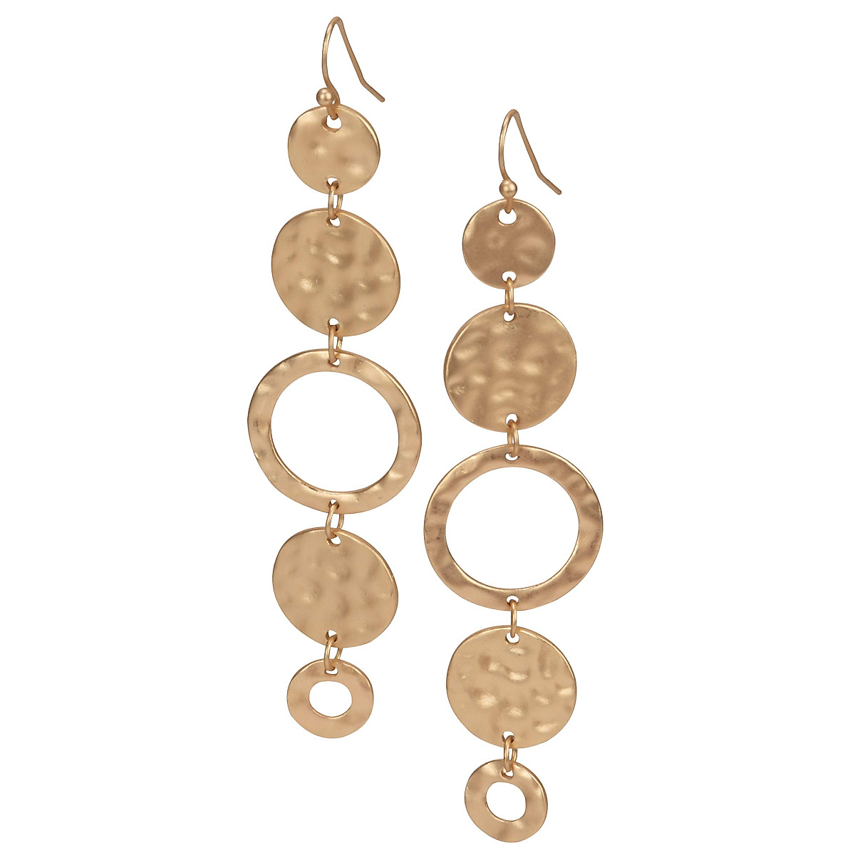 SPUNKYsoul Handmade Matte Textured Boho 5 Circle Dangle Earrings or Women