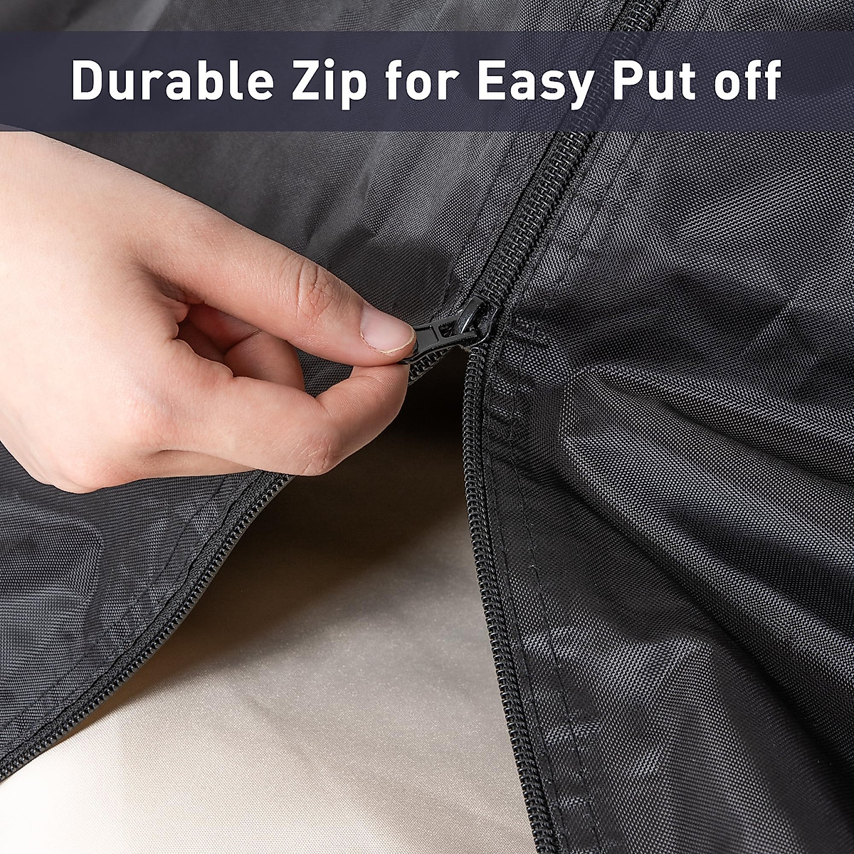 SUNCREAT Lawn Egg Chair Cover, Patio Furniture Cover for Indoor Outdoor Lounger, Black