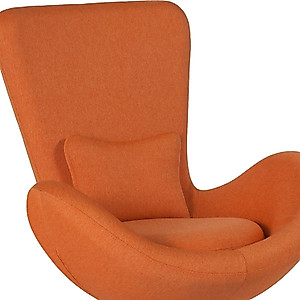 Flash Furniture Egg Series Orange Fabric Side Reception Chair