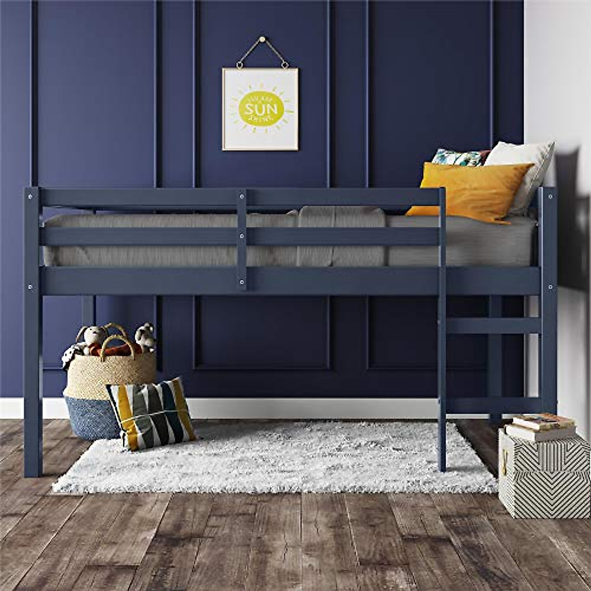 DHP Milton Junior Twin Loft Bed, Blue