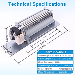 Hipoilk GZ550 Fireplace Blower Fan Kit for Napoleon & Continental Gas Fireplaces, GZ550-1KT GZ552 GZ550-KT B440-KT Fireplace Blower Kit