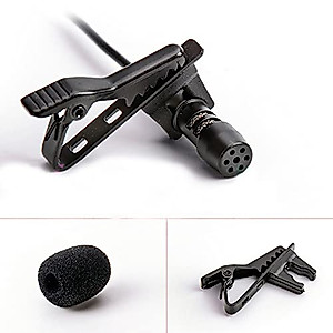 Black Hirose 4 pin Tie Clip Lapel Voice Lavalier Mini Microphone for Audio Technica Wireless Bodypack