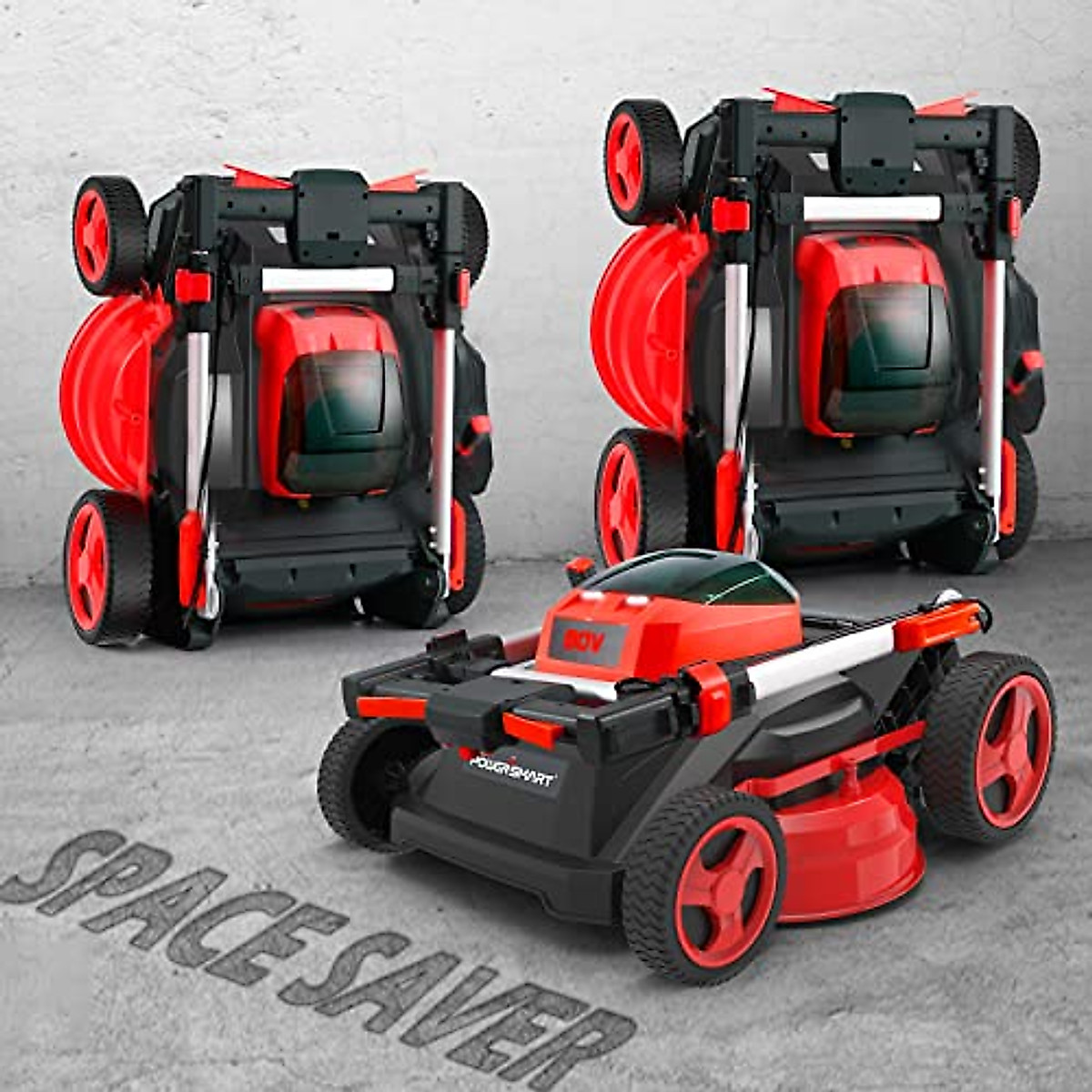 PowerSmart 80V MAX 26-Inch Self-Propelled Lawn Mower, Lithium-Ion Dual-Force Cutting Cordless Lawn Mower with 6.0Ah Battery & Charger (PS76826SRB)