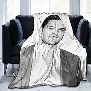 Sebastian Stan Ultra Soft Micro Fleece Blanket All Season Fuzzy Warm Throw Blanket for Sofa Chair Couch Bed