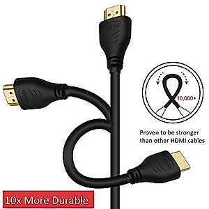 J-Tech Digital HDMI 2.0 Cable 3ft Supporting 4K@60Hz 4:4:4 Ultra High Speed 18Gbps, HDR10, ARC – 100% Triple Shielded - 24k Gold Plated Connectors (2-Pack)