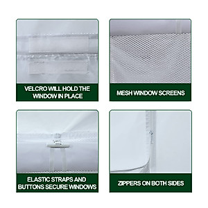 Eurmax USA Zippered Walls for 10 x 20 Easy Pop Up Canopy Tent, Full Enclosure Sidewall Kit with Roller Up Mesh Window and Door 4 Walls ONLY,NOT Including Frame and Top(Orange)