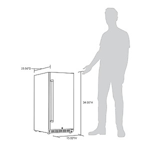 NewAir 15" Commercial Beverage Refrigerator | Weatherproof Stainless Steel Fridge | Built-In or Freestanding Outdoor Patio Fridge For Beer, Wine, Food NCR032SS00