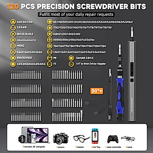 obonate mini Electric Screwdriver Set, 154 in 1 precision Electric Screwdriver Cordless Rechargeable, Electronic Repair Tool Kit for PC Phone Camera Laptop Watch