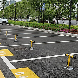 Tools Parking Barrier Lock T Shape Stainless Steel Parking Barrier Folding Parking Space Lock Heavy Duty Security Post with Padlock & Bolt