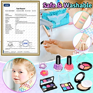 Kids Makeup Kit for Girl, Toddler Makeup Kit, Play Makeup for Little Girls, Washable Children Makeup Set, Mermaid Princess Birthday Girls Gift Toys for Age 4 5 6 7 8 9 Year Old