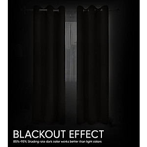 Utopia Bedding Blackout Curtains for Bedroom, Grommet Window Curtains 84 Inch Length 2 Panels, Thermal Insulated Drapes for Living Room (Grey, 42W x 84L Inches)