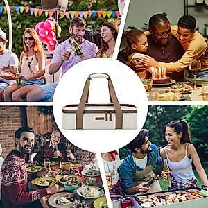 TOURIT Insulated Casserole Carrier for Hot or Cold Food Thermal Food Carrier for Picnic Cookouts Potluck Parties Fits 9" x 13" Baking Dish