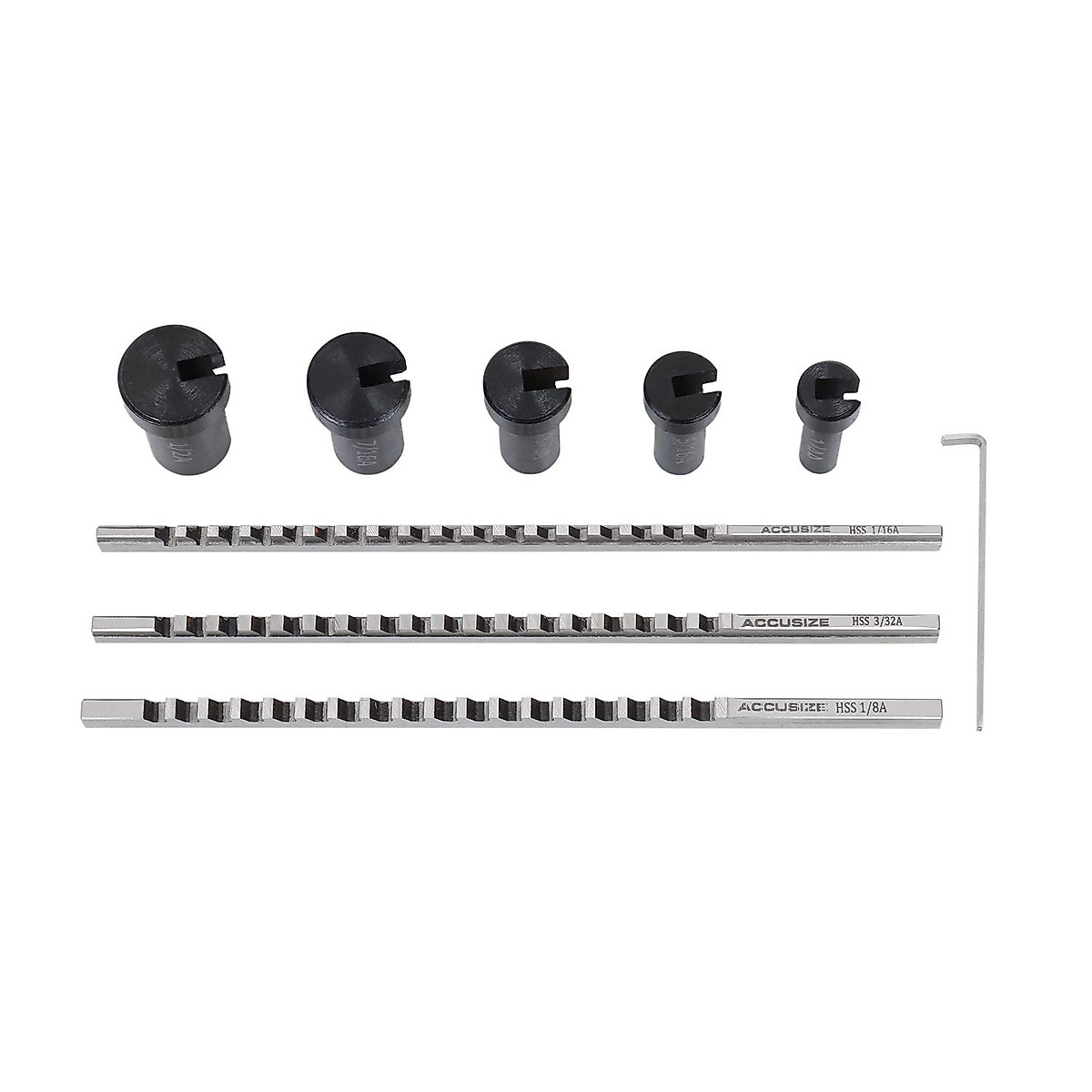 Accusize Industrial Tools No.00 Hss Keyway Broach Precision Sets in Fitted Wooden Box, 5100-0001