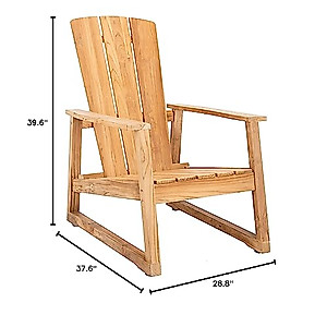 SAFAVIEH Couture Patio San Juan Natural Brazilian Teak Wood Outdoor Adirondack Chair