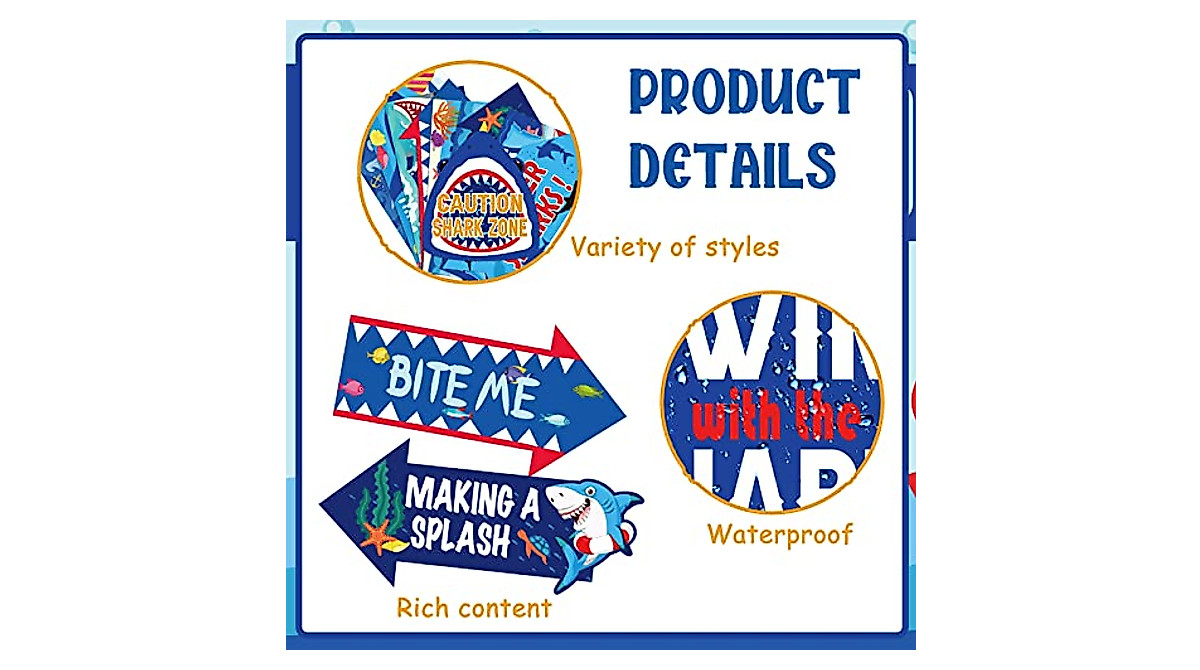 20 Pieces Shark Party Decorations for Ocean & Shark Themes