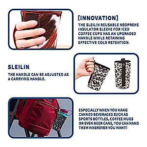3 Pack Reusable Neoprene Insulator Sleeve for Iced Coffee Cups, Coffee Coozie sleeves with handle for Iced & Hot Drinks, Insulated Cup Holder, Neoprene Can Coozie sleeves with Insulated Sleeves