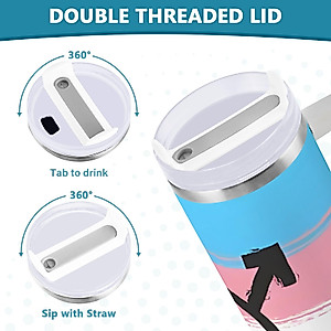 Transgender Transsexual Pride Steel Insulated Tumbler with Lid and Straw for Water, Insulated Tumbler Cup 40 OZ / 1.18 L