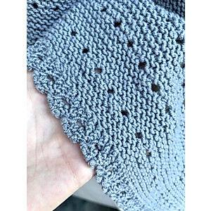 Gray Shawl Wrap in Merino Wool, Hand Knit Shoulder Shawl or Large Scarf with Scallop Lace Design, Vintage Style