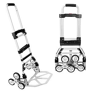 180lbs Stair Climbing Cart Hand Truck - Stairs Climber Cart for Groceries with Adjustable Handle Lightweight Folding Stair Climbing Dolly Cart Stair Climber Dolly for Shopping, Moving & Office