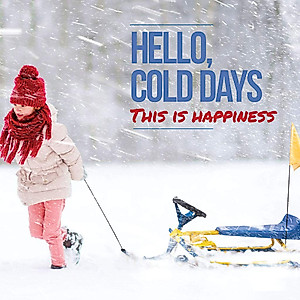 Machrus Frost Rush Snow Sled with Steering Wheel, Twin Brakes & Pull Rope - Winter Racer Snow Sled for Kids and Adults for Sledding