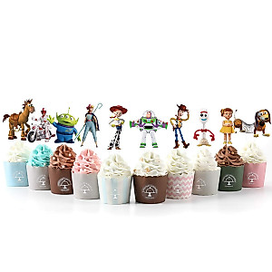 24PCS Toy Party Cupcake Toppers For Children Birthday Party Cake Decorations Party Supply