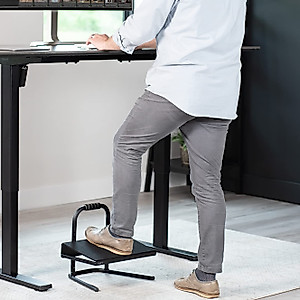 VIVO Black Ergonomic Height Adjustable Standing Foot Rest Relief Platform for Standing Desks STAND-FT01