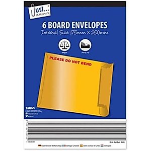 6 Board Envelopes 175 x 250 mm