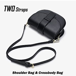 YXBQueen Black Bags for Women Purses and Handbags PU Leather Crossover Bag Over the Shoulder Bags, Black Saddle Bags