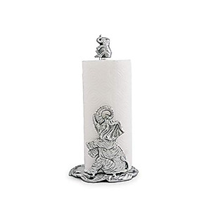 Arthur Court Designs Elephant Decorative Counter Top Paper Towel Holder - Aluminum Metal Countertop 14.5 inch Standing Tall