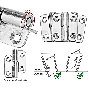 1.5Inch Lift Off Hinge, 6 Pieces Small Door Hinges Stainless Steel Folding Butt Hinges, 304 Stainless Steel Detachable Door Small Lift-Off Hinges (Left, 6PCS)