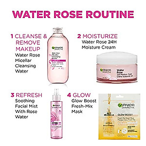 Garnier SkinActive 24H Moisture Cream with Rose Water and Hyaluronic Acid, Face Moisturizer, For Normal to Dry Skin, 1.7 Fl Oz