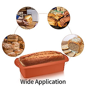 Silicone Loaf Pans Set of 2, Silicone Bread Baking Molds Pans, Rectangle Silicone Cake Baking Pan Mold Non-stick Flexible for Baking, Toast Pan, Brownie Loaf Pan, Cake Mol-9.8 x 5.2 x 2.75 inch