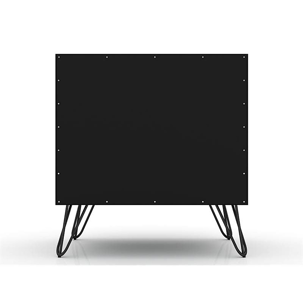 Manhattan Comfort Rockefeller Mid-Century Modern 2 Drawer Bedroom Nightstand, 20.08", Black