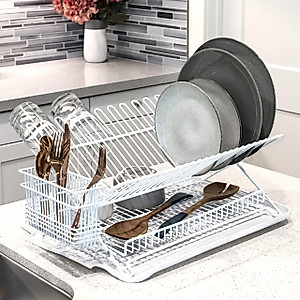 Better Houseware Utensil Drying Rack - 3 Compartment (White)