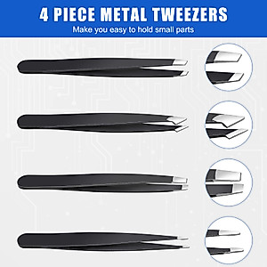 Catcan 17 Pieces Metal Puzzle Tool Set, DIY Metal Model Kit Including Clippers Edge Bending Tools Tab Twisting Tool Cylinder Cone Shape Bend Assist Tool 4 Metal Tweezers (17) (17)