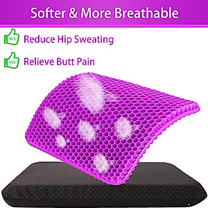 Gel Seat Cushion for Long Sitting (Super Large & Thick), Soft & Breathable, Gel Cushion for Wheelchair Reduce Sweat, Gel Chair Cushion for Hip Pain, Gel Seat Cushion for Office Chair More Comfortable